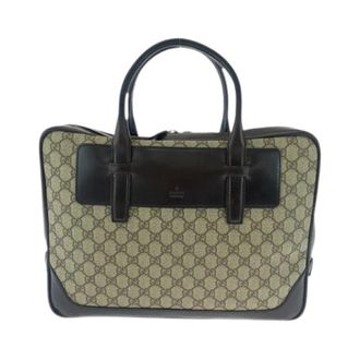 Gucci Pre-owned GG Supreme Canvas Leather Briefcase - Homme - Pre-owned - Beige - Taille: ONE Size