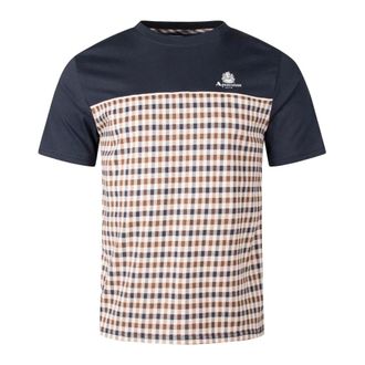 Aquascutum Homme, Tops, Bleu, Taille: 2XL T-shirt à Empiècement Tubulaire