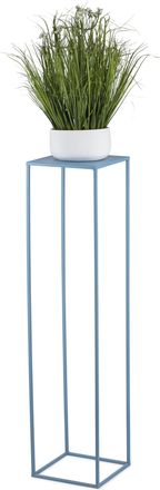 HowHomely Blumenständer Metall Blau 100 cm Hoch - Solider und Robuster Blumenhocker Metall - Pflanzenständer für die Dekoration in Wohnzimmer Schlafzimmer oder 