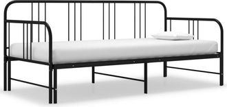 vidaXL Cadre de canap&eacute;-lit extensible Noir M&eacute;tal 90x200 cm Vidaxl