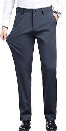 Generic Pantalon droit sans plis pour homme - Pantalon moderne daffaires d&eacute;contract&eacute; pour homme, Gris 1, 48