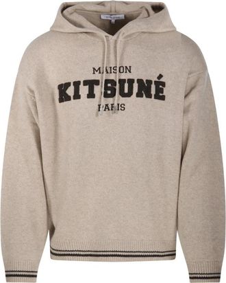 Maison Kitsun&eacute; SweaT-shirt en laine College - Homme - Sweatshirts et sweats &agrave; capuche - Beige - Taille: S