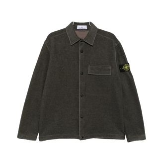 Stone Island Veste Chemise en Laine - Homme - Vestes - Vert - Taille: 2XL