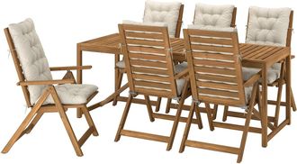 IKEA NÄMMARÖ Tisch+6 Hochlehner/außen