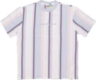 Guess Gestreiftes Vertikales T-Shirt Reinwei&szlig; - - Tops - Herren - Mehrfarbig - L