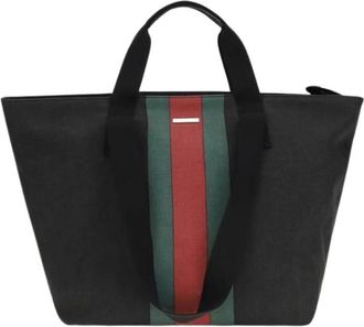 Gucci Web Stripe Canvas Tote Bag - - Bags - Herren - Schwarzk - ONE SIZE