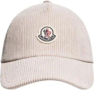 Moncler Femme, Accessoires, Beige, Taille: ONE Size Casquette de baseball en velours c&ocirc;tel&eacute;