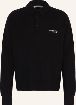 Acne Studios Strick-Poloshirt schwarz