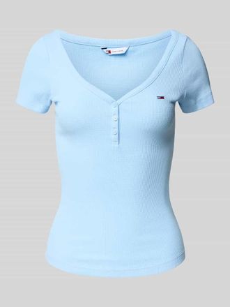 Tommy Jeans Slim Fit T-Shirt in Waffelstrick