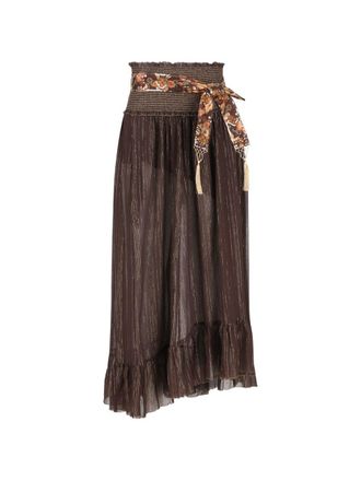 Zimmermann Jupe midi en coton et soie Zimmermann Aster