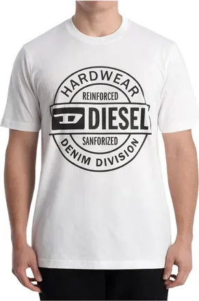 Diesel Homme, Tops, Blanc, Taille: XL Circular Graphic T-shirt