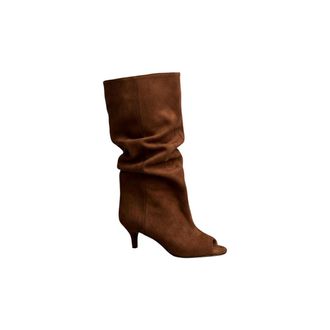 Vera Collection Bottes pliss&eacute;es tombantes pour femmes, Marron