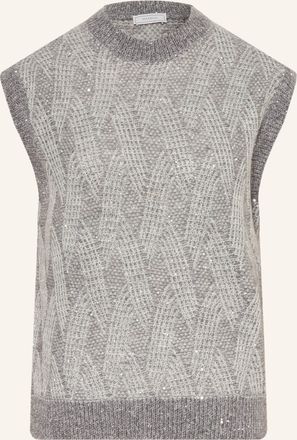 PESERICO Peserico Pullunder Mit Glitzergarn Und Pailletten beige