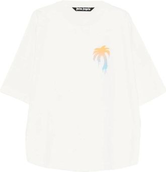 Palm Angels Homme, Tops, Blanc, Taille: M T-shirt