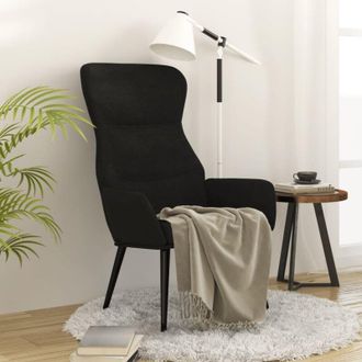 vidaXL Chaise de relaxation Noir Tissu Vidaxl