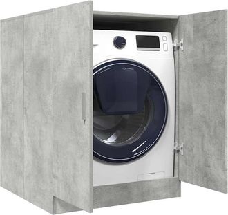 Generic Doppelt&uuml;riger Waschmaschinenschrank, Eleganter, Moderner, Geschlossener Waschk&uuml;chen-Aufbewahrungsschrank, Holzwerkstoff f&uuml;r die Organisation von Wasch