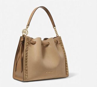 Michael Kors Womens Shoulder Bag Camel Suede - Bucket-Bags
