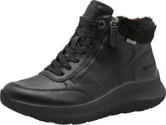 Tamaris Comfort Damen Sneaker hoch mit Rei&szlig;verschluss Kunstfell, Schwarz (Black), 38 EU