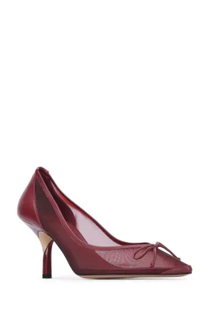 Jacquemus Womens Escarpins Pump Burgundy Polyamide Lamb Leather