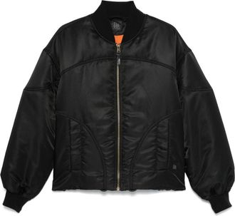 Bacon Gef&uuml;tterte Bomberjacke - Schwarz