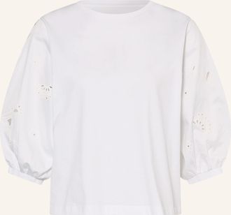 Marc Cain T-Shirt Im Materialmix weiss