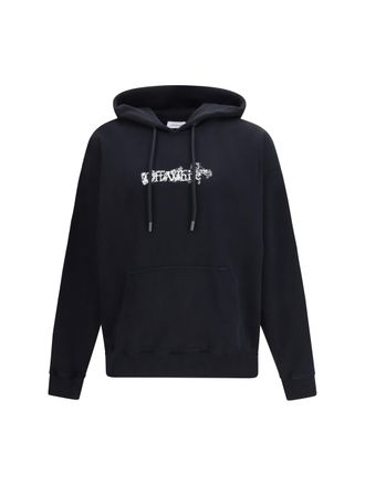 Off-white Mens Hoodie Heraldic Treshold Arrows Black Cotton T-Shirts And Polos