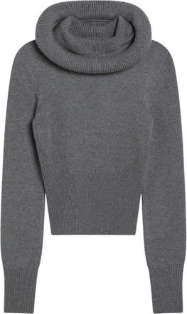 Alaia Femme, Sweatshirts et sweats à capuche, Gris, Taille: 38 FR Sculptural Hooded Pullover