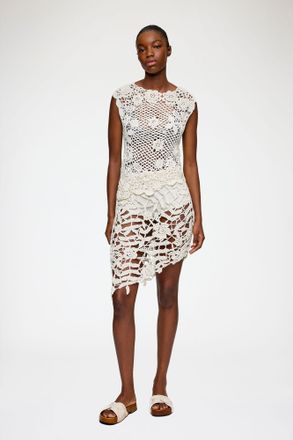 Ganni Jupe crochet&eacute;e en coton Blanc biologique - Taille XL - Pour Femme