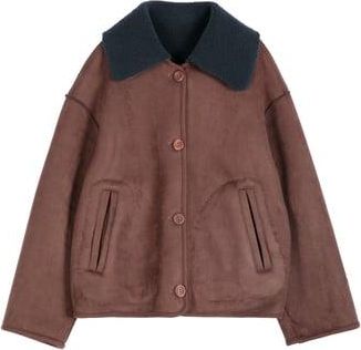Bobo Choses Manteau ample uni &agrave; col sherpa