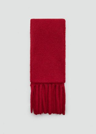 Mango &Eacute;charpe en maille &agrave; franges rouge - Femme - Taille unique - MANGO