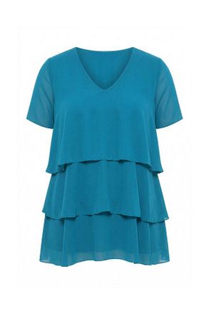 Miamoda Longbluse Bluse A-Linie Chiffon Volants