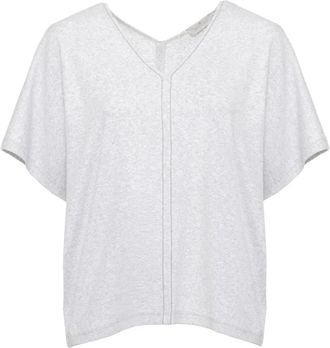 PANICALE Panicale, Femme, Tops, Gris, Taille: 38 FR V Neck Cotton Sweater