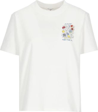 Casablanca Femme, Tops, Blanc, Taille: 40 FR Graffiti Short Sleeve T-Shirt