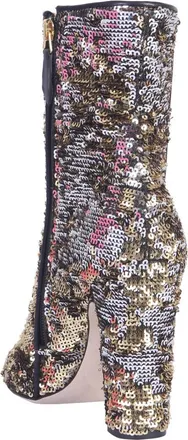 PARIS TEXAS Sequin-Embellished Boot - Gold