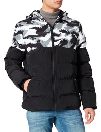 Cayler And Sons Herren CS2730-Statement Brushcamo Yoke Puffer Jacket Jacke, Black/Grey, S