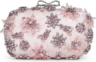 Self Portrait Femme, Sacs, Multicolore, Taille: ONE Size Pochette du soir en satin orn&eacute;e de fleurs et de cristaux