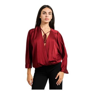Manila Grace Femme, Blouses et Chemises, Rouge, Taille: 38 FR Teardrop Neckline Blouse