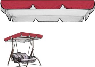 Generic Hollywoodschaukel Dachbezug Wasserdicht Universal Ersatzdach Gartenschaukel 3 Sitzer UV-Schutz Ersatzdach for Hollywoodschaukel Anthrazit(Red,249 * 18