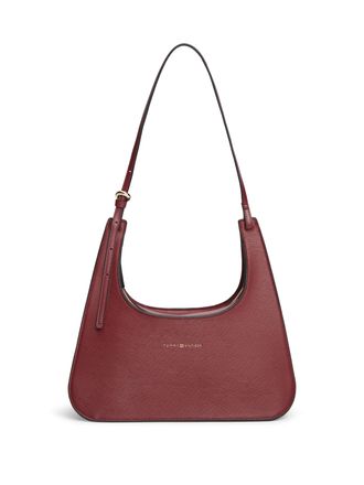 Tommy Hilfiger Schultertasche TOMMY HILFIGER TH MODERN SHOULDER BAG, Damen, Gr. B/H/T: 33cm x 30cm x 14cm, bordeaux, Lederimitat, Taschen Schultertasche, Umh&auml;ngetasc