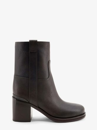 Brunello Cucinelli Vintage leather boots with Precious detail - BRUNELLO CUCINELLI - gender_Woman