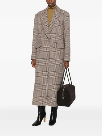 Federica Tosi Checked Wool Coat - Brown
