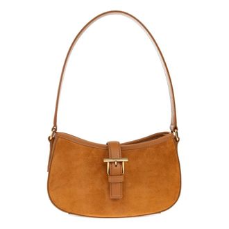 Alexander McQueen Braune Mini-Schultertasche mit T-Schnalle - - Bags - Damen - Braun - ONE SIZE