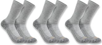 Carhartt Work in Progress Force Lot de 3 Paires de Chaussettes Poids Moyen, Gris, L Femme