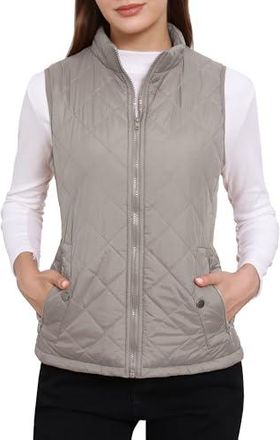 Allegra K Gilet léger à col Montant et à glissière Halloween déguisement pour Femmes Gris XL