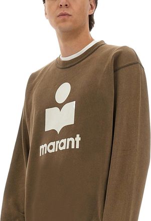 Isabel Marant Logo Cotton Sweatshirt - Brown