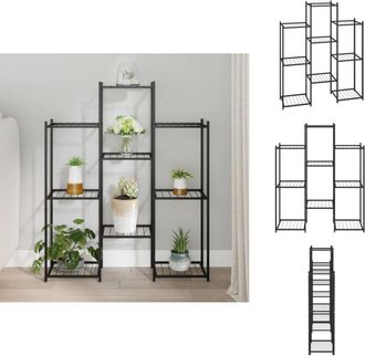 vidaXL Vidaxl - Blumenst&auml;nder 83x25x100 cm Schwarz Eisen - Blumenst&auml;nder - Pflanzenst&auml;nder - Eckregal - Gartenger&auml;te - Balkonm&ouml;bel
