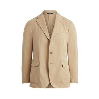 Polo Ralph Lauren Homme, Vestes, Beige, Taille: L Veste de Sport en Coton Beige avec Boutons