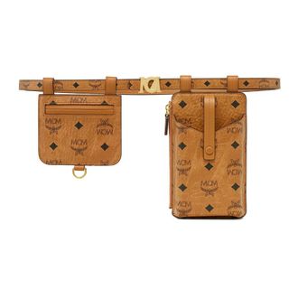 MCM M-Art Pouch-G&uuml;rtel in Visetos - - Accessories - Damen - Braun - 100 CM