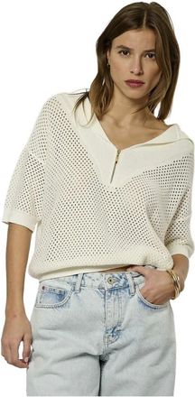 Kaporal Femme, Pulls, Blanc, Taille: 38 FR V-neck Tricots
