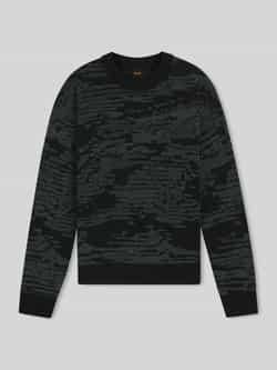 Boss Orange by Hugo Boss Regular Fit Strickpullover mit grafischem Jacquard-Muster Modell Andscape